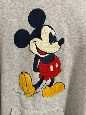 Disney | Shirts | Disney Parks Mickey Mouse Embroidered Hoodie Gray ...